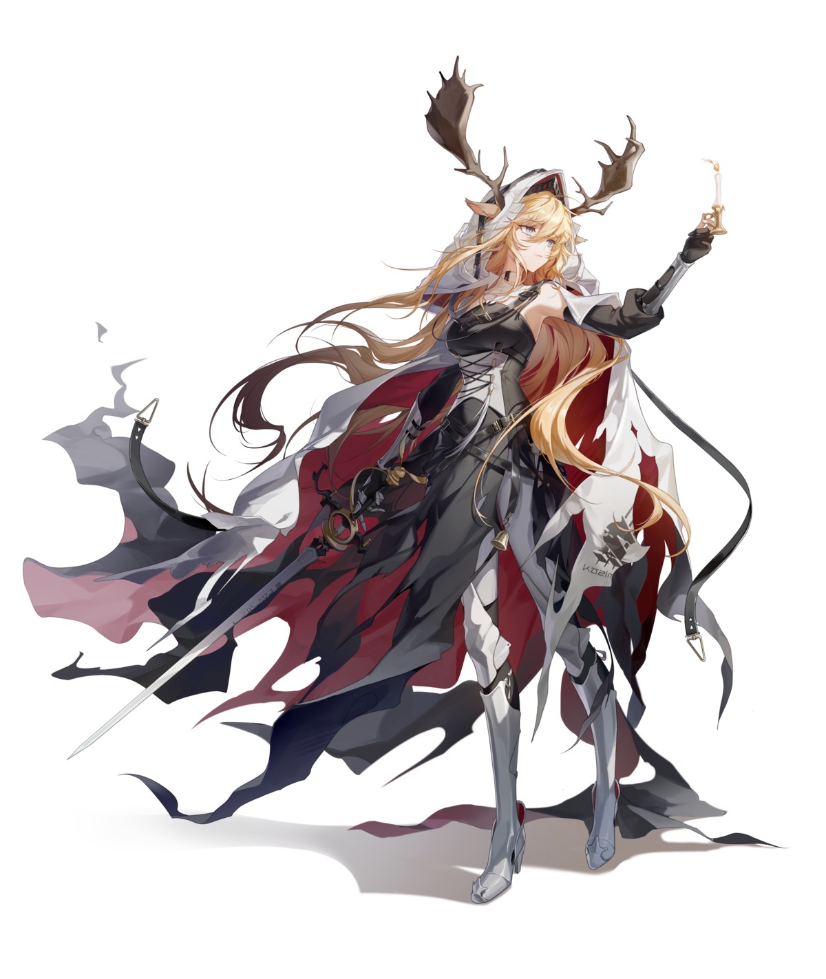 ginnnn- arknights viviana droste animal ears armor dress heels horns pantyhose sword | #1125895 ...